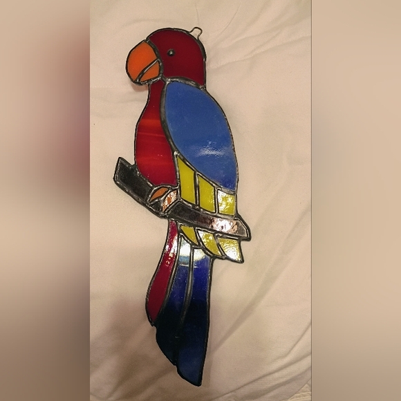 Handmade | Accents | Handmade Parrot Macaw Stained Glass Suncatcher ...